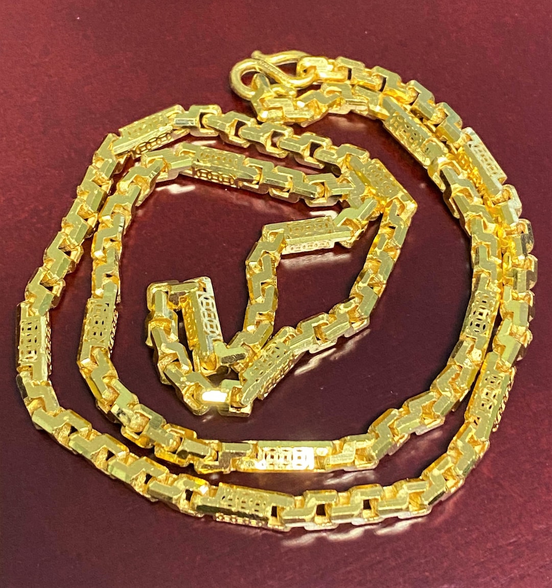 980 23k Solid Pure Gold Anchor Chain Link Necklace 24'' - Etsy