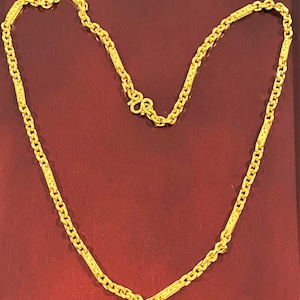 24K 980 Pure Gold Dragon Rolo Link Chain Necklace 24'' - Etsy