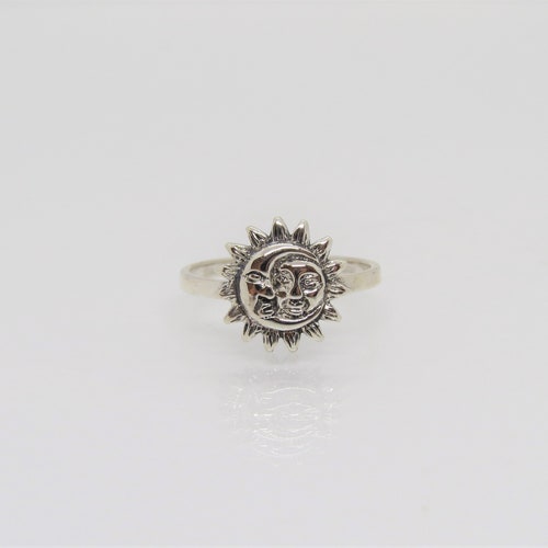 Vintage Sterling Silver Moon Phases Band Ring Size 7 Etsy