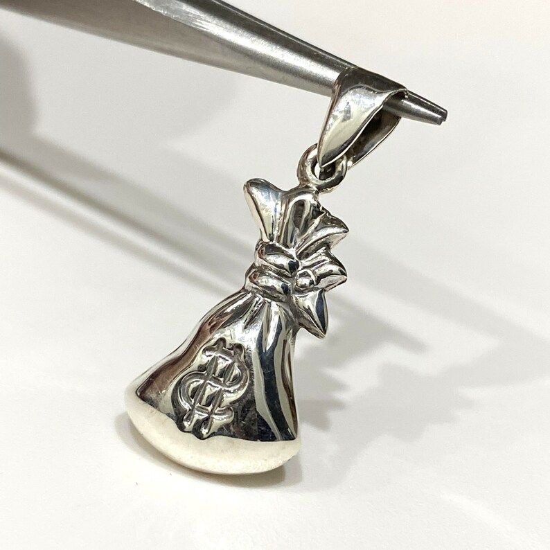 Vintage Sterling Silver Money Bag Pendant. - Etsy