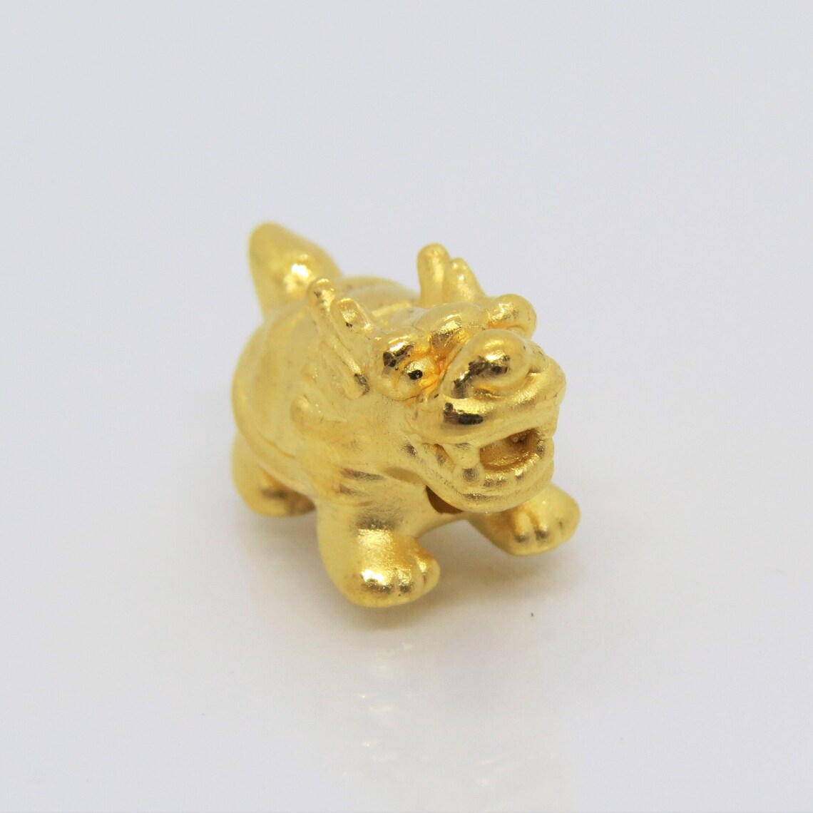 Vintage Pure 24K 9999 Gold Dragon Turtle Charm Bead Pendant Make for ...