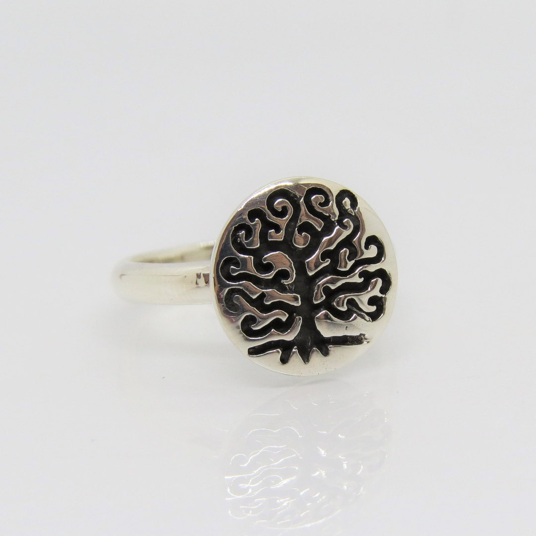 Vintage Sterling Silver Tree of Life Dome Ring Size 7 - Etsy