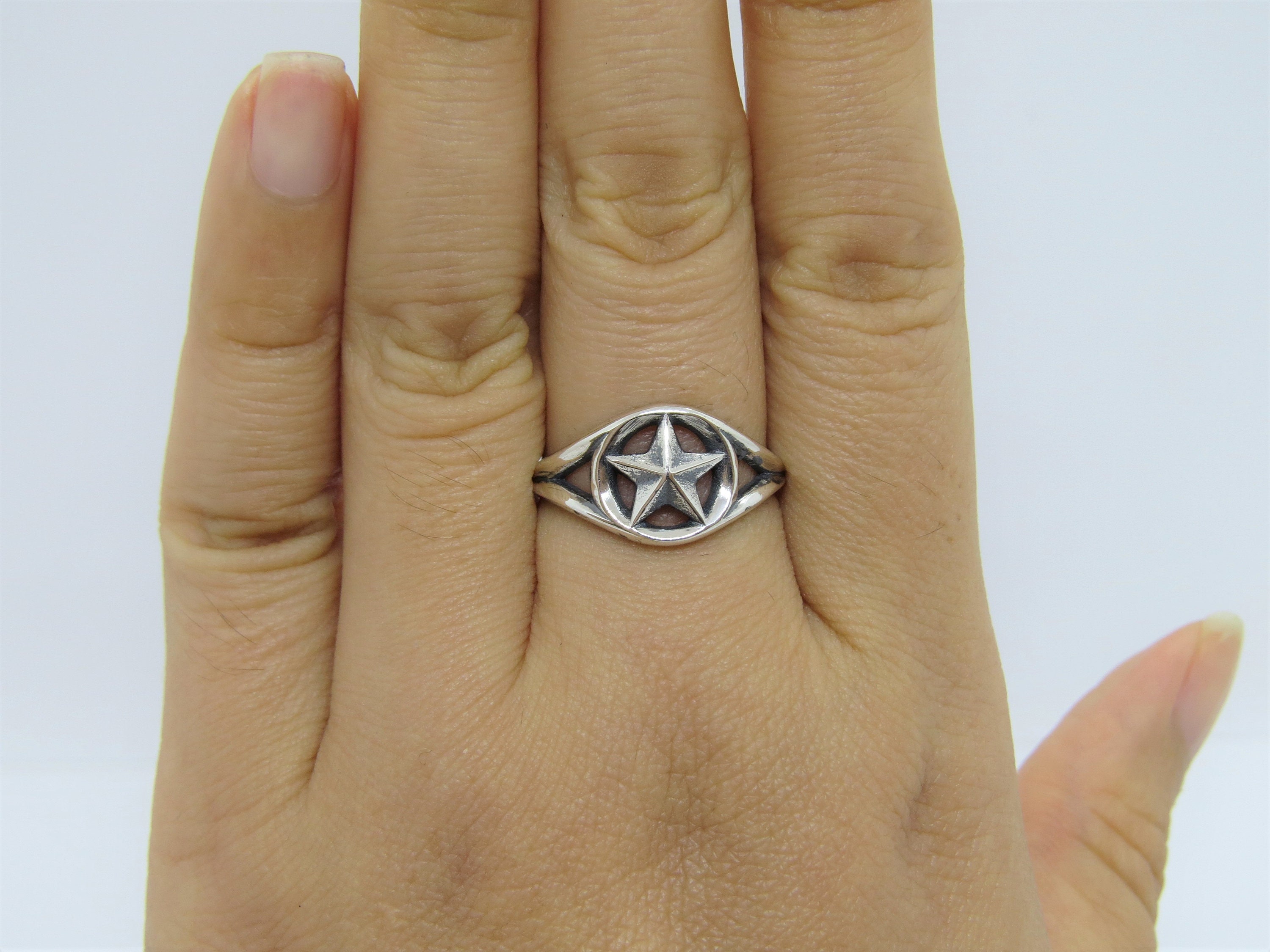 Vintage Sterling Silver Star Ring Size 7 | Etsy