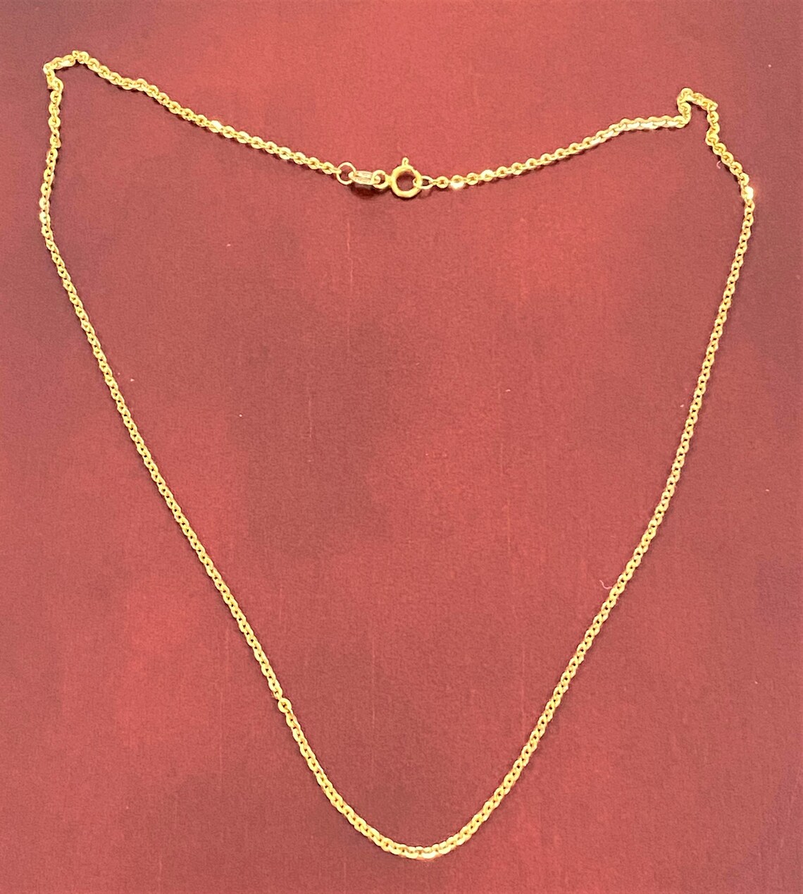 Vintage 18K Solid Yellow Gold Link Chain Necklace 17'' - Etsy