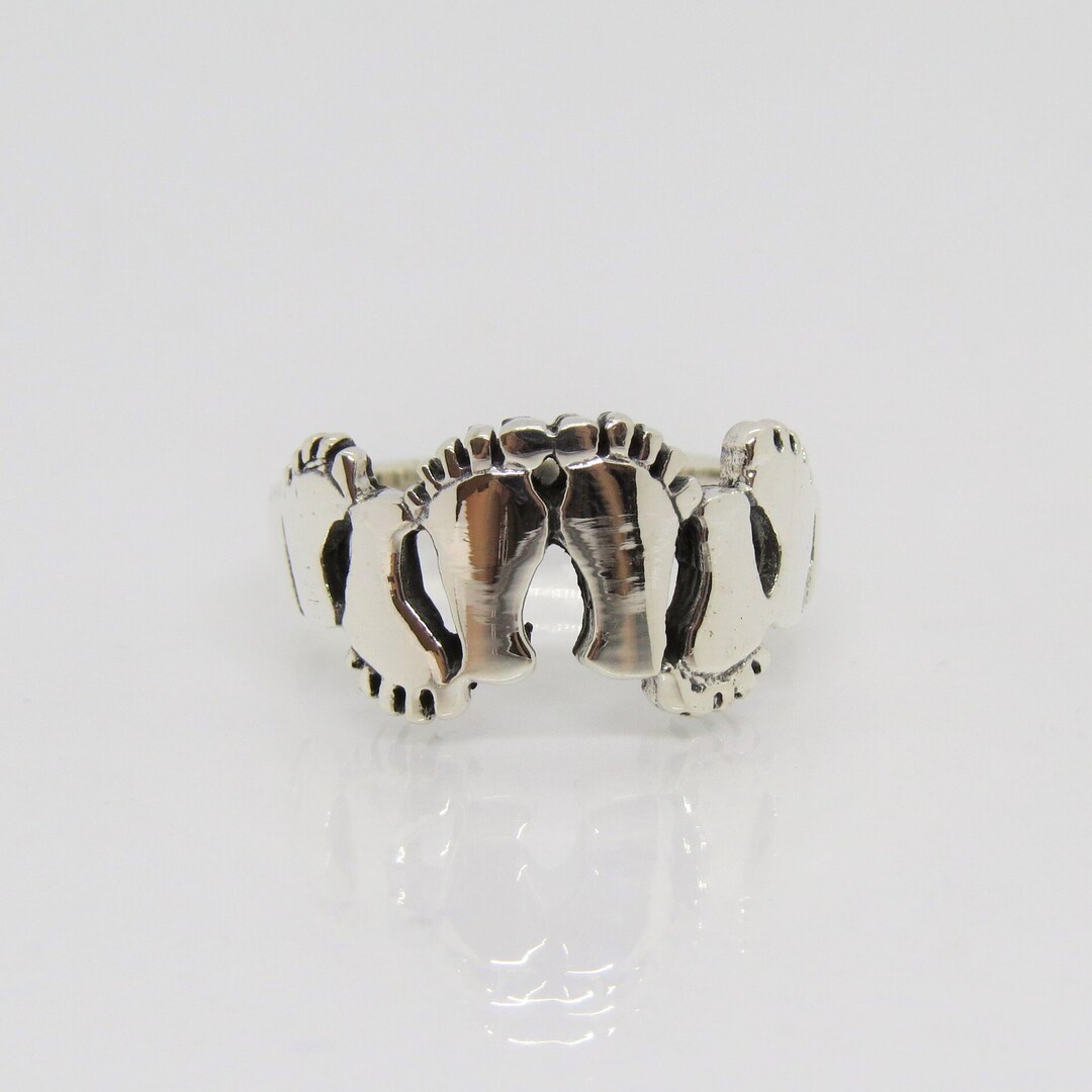 Vintage Sterling Silver Feet Ring Size 7 - Etsy