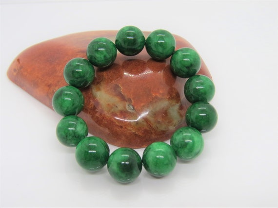 Vintage Translucent Emerald Green Jadeite Jade Bead U… - Gem