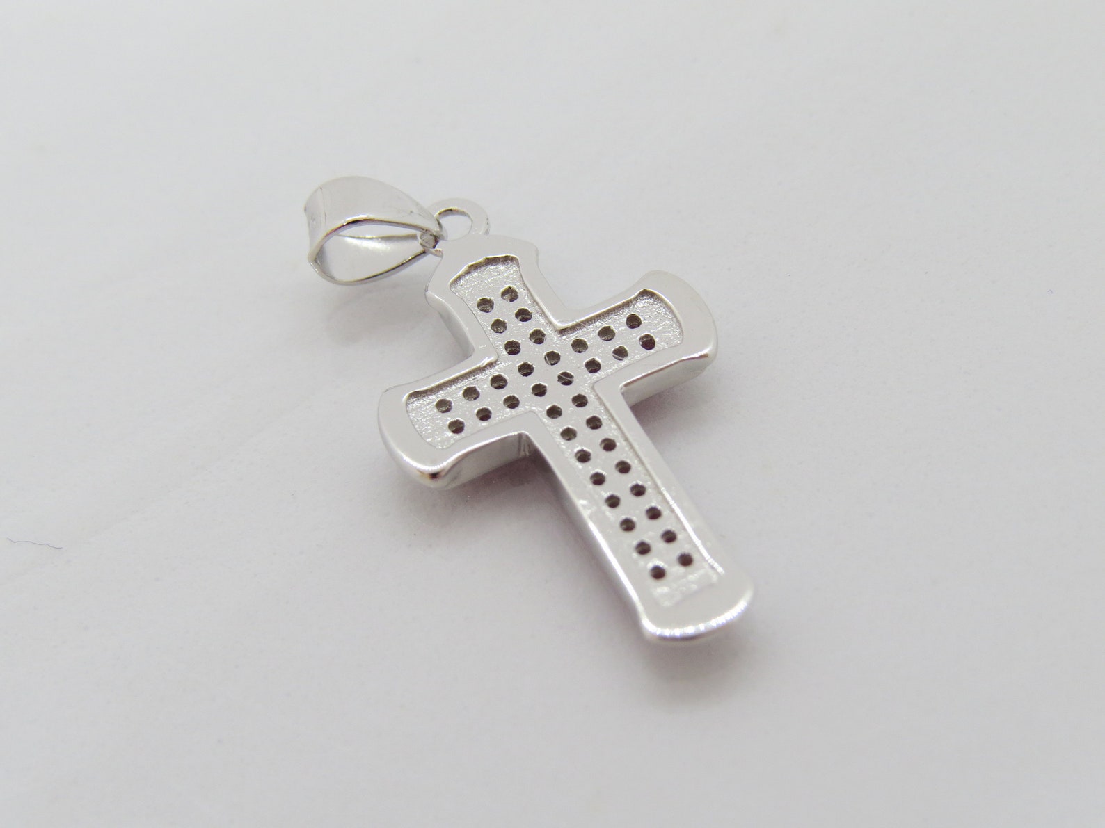 Vintage Sterling Silver Ruby Pave Cross Pendant - Etsy