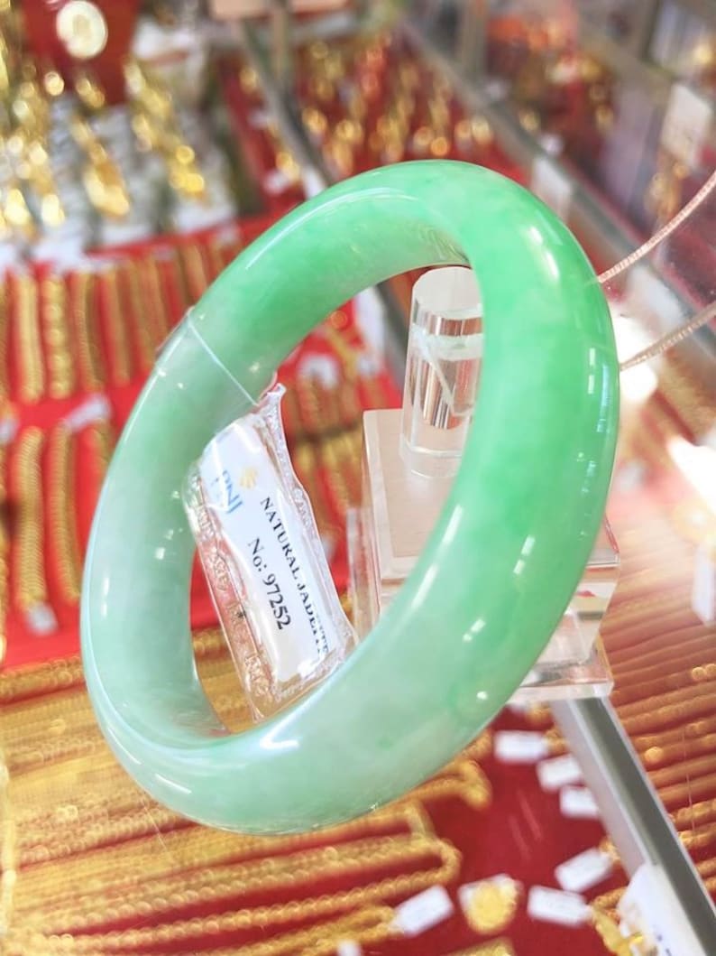 Vintage Translucent Natural Green White Jadeite Jade Oval | Etsy