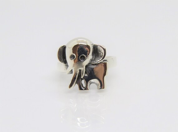 Vintage Sterling Silver Elephant Ring Size 7 - Etsy
