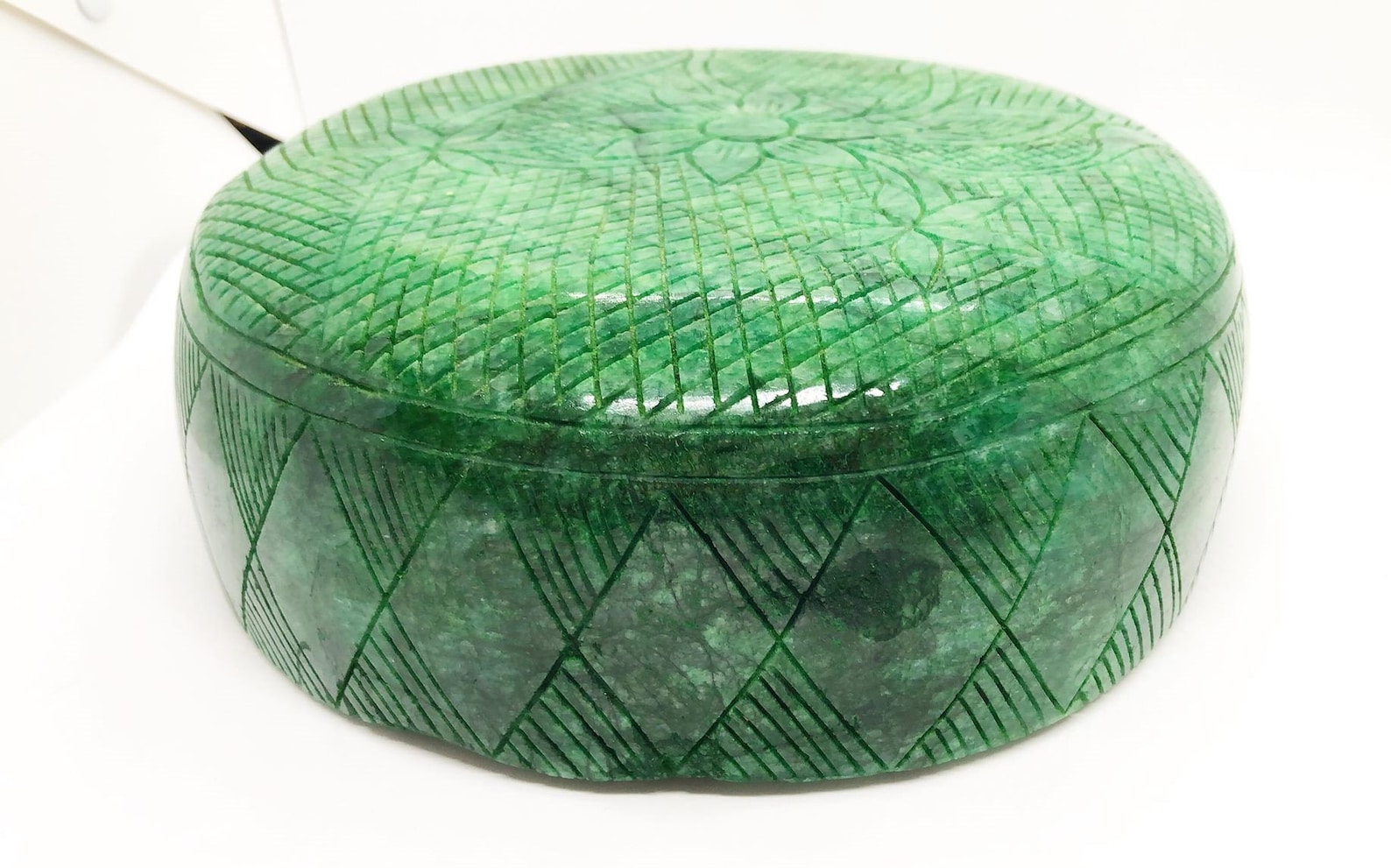 Vintage Natural Emerald Carved Floral Statue Paperweight - Etsy