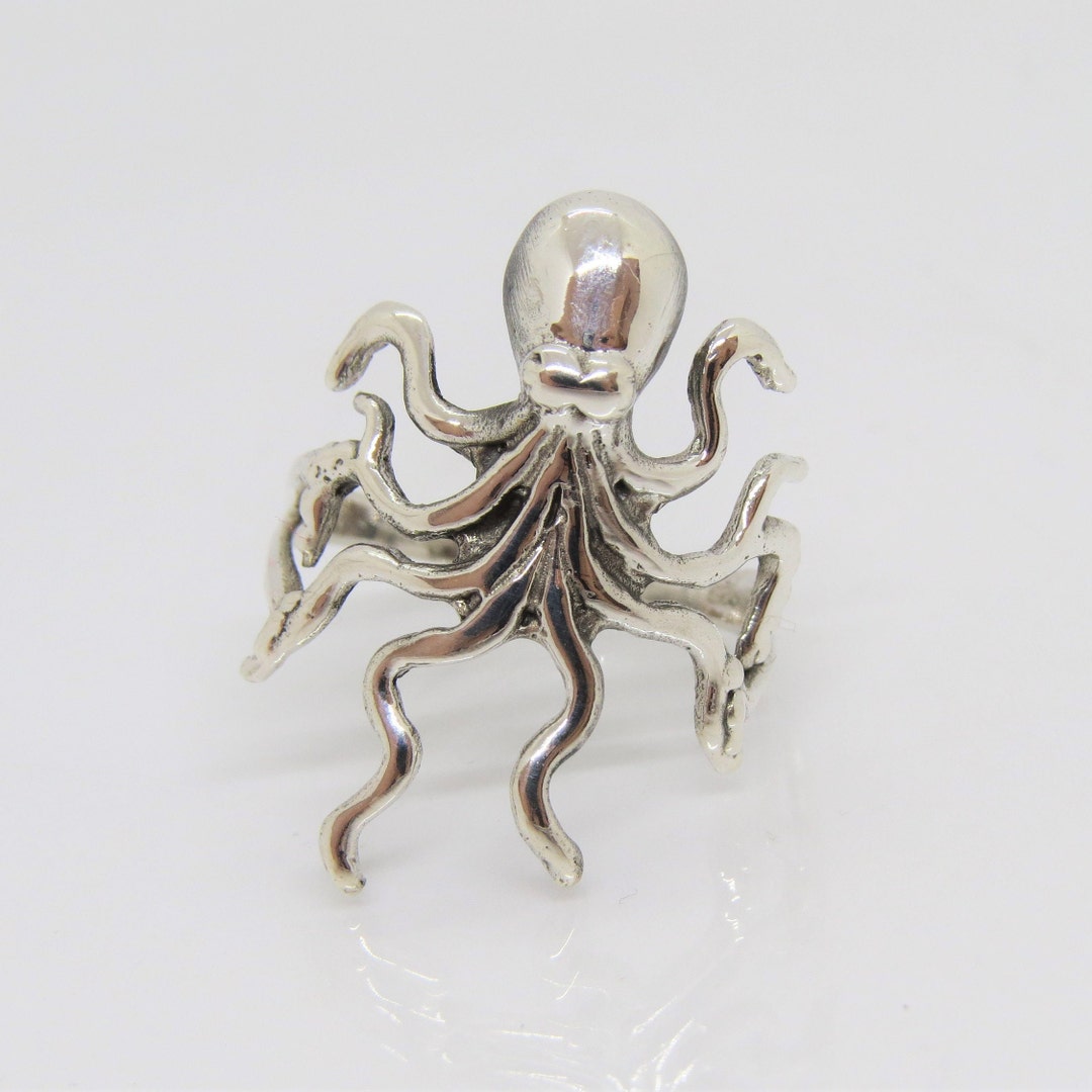 Vintage Sterling Silver Octopus Ring Size 9 - Etsy