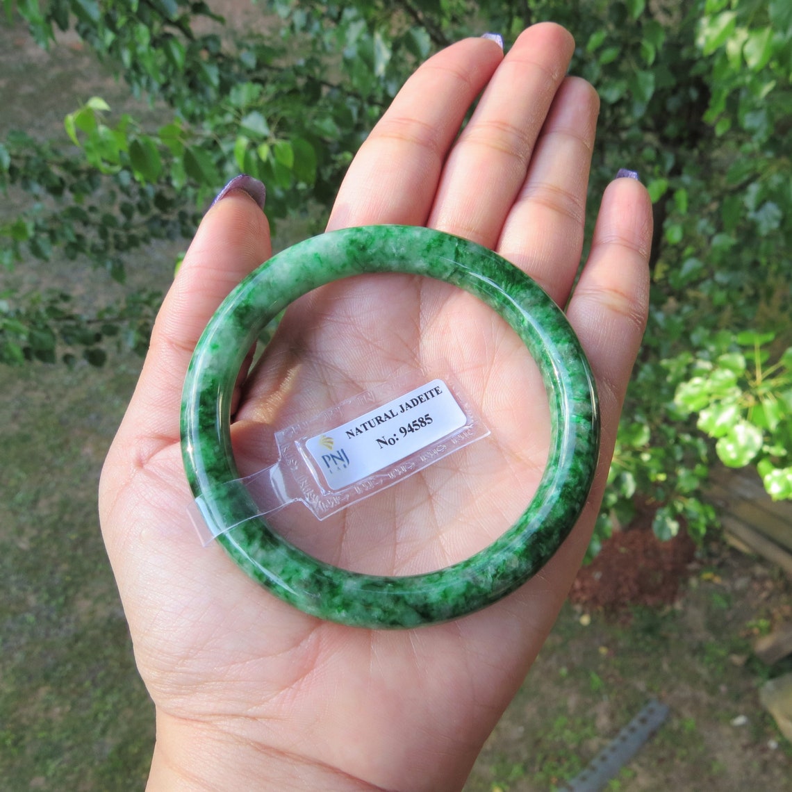 Translucent Natural Floral Green Jadeite Jade Vintage Bangle | Etsy
