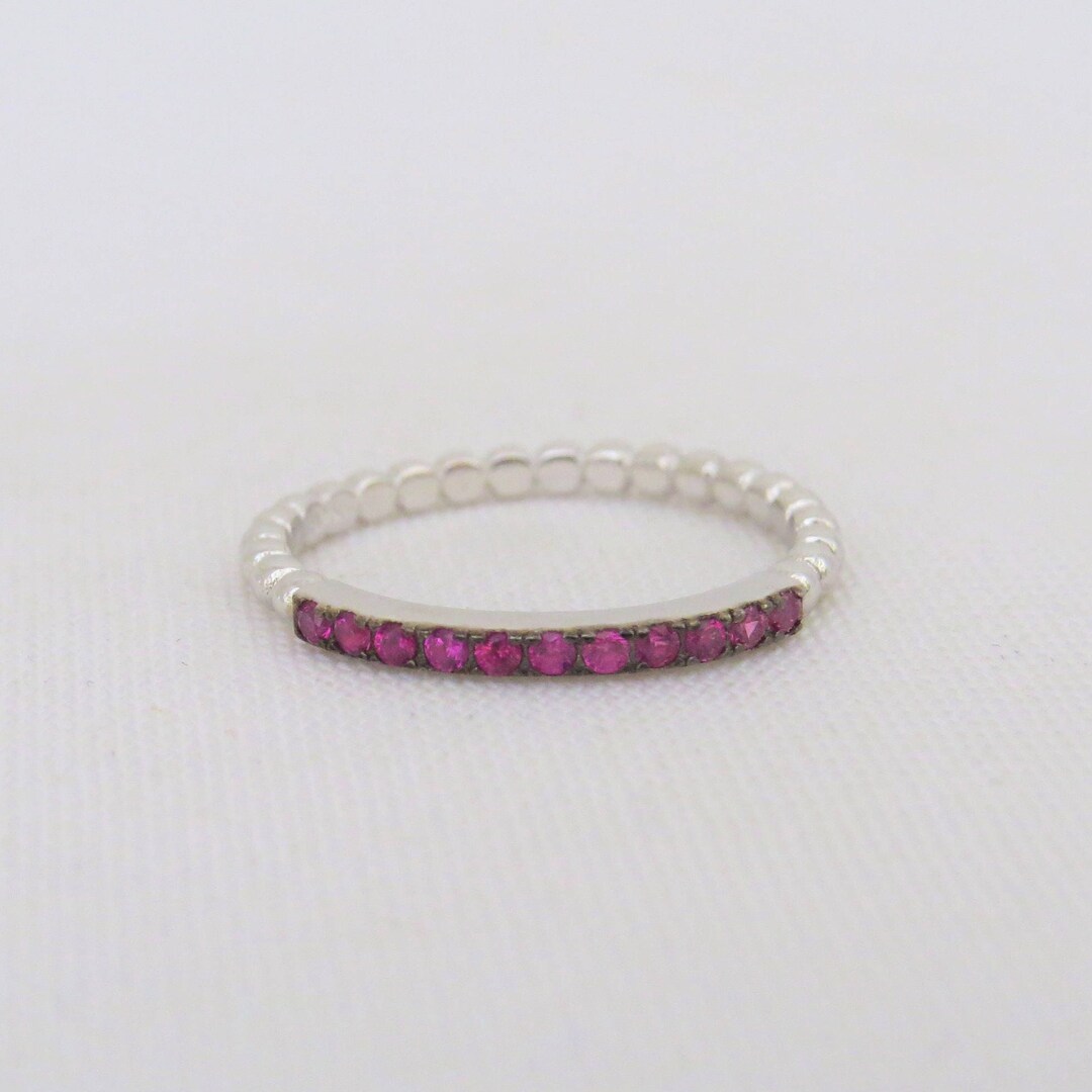 Vintage Sterling Silver Ruby Band Ring Size 7 - Etsy