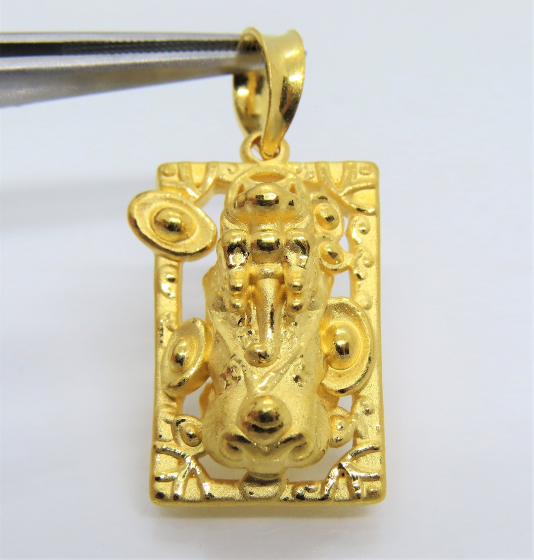 Vintage 24K 999 Pure Gold 3D Pixiu Pendant - Etsy