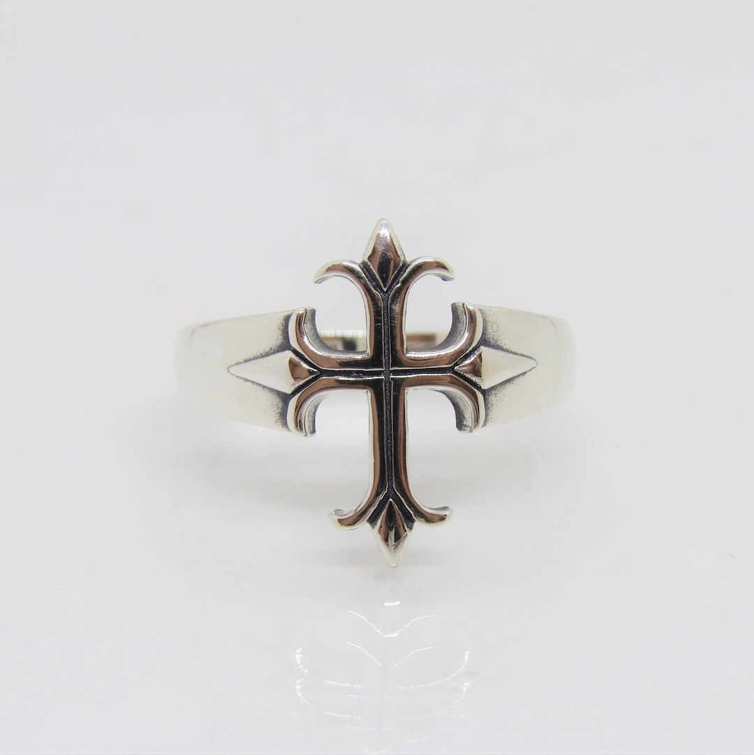 Sterling Silver 925 Cross Ring Size 12 - Etsy