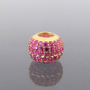 Vintage 18K Solid Yellow Gold Ruby Ball Slide Pendant - Etsy