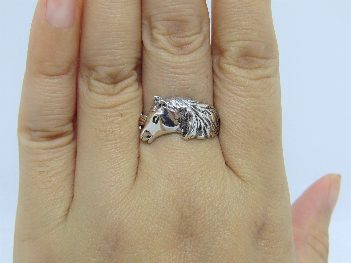 Vintage Sterling Silver Horse Ring Size 8 - Etsy
