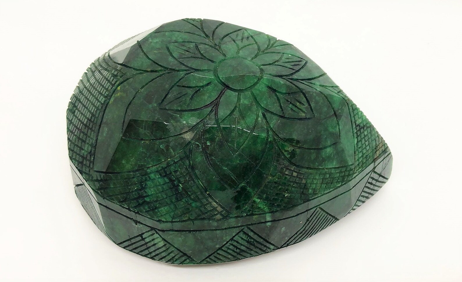 Vintage Natural Emerald Carved Floral Statue , Paperweight, Loose ...