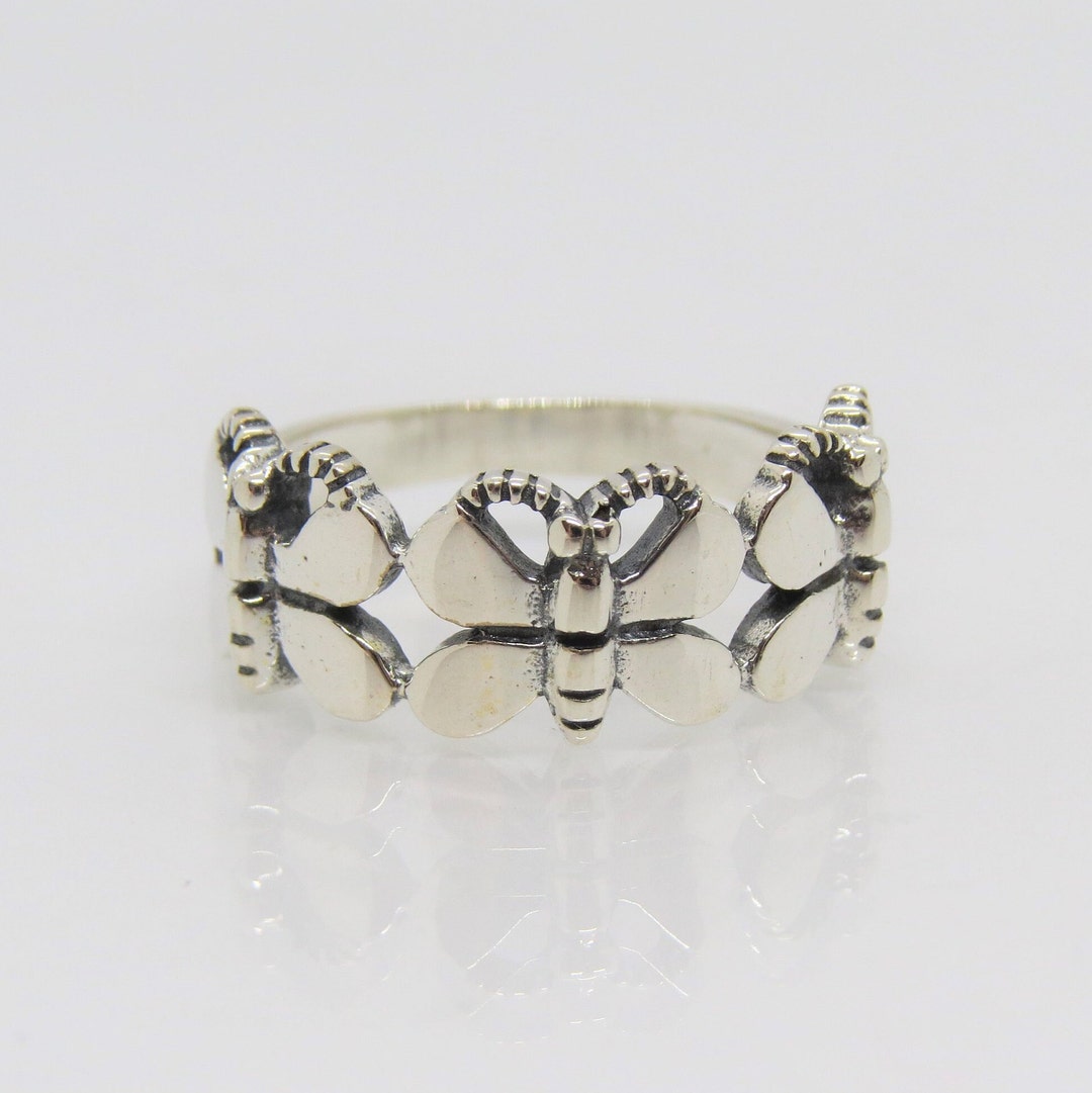 Vintage Sterling Silver Butterfly Ring Size 7 - Etsy