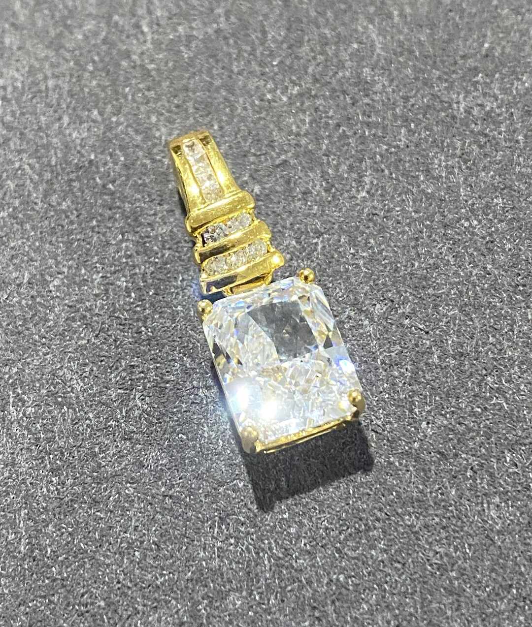Vintage 15K 610 Solid Yellow Gold White Sapphire & White Topaz ...