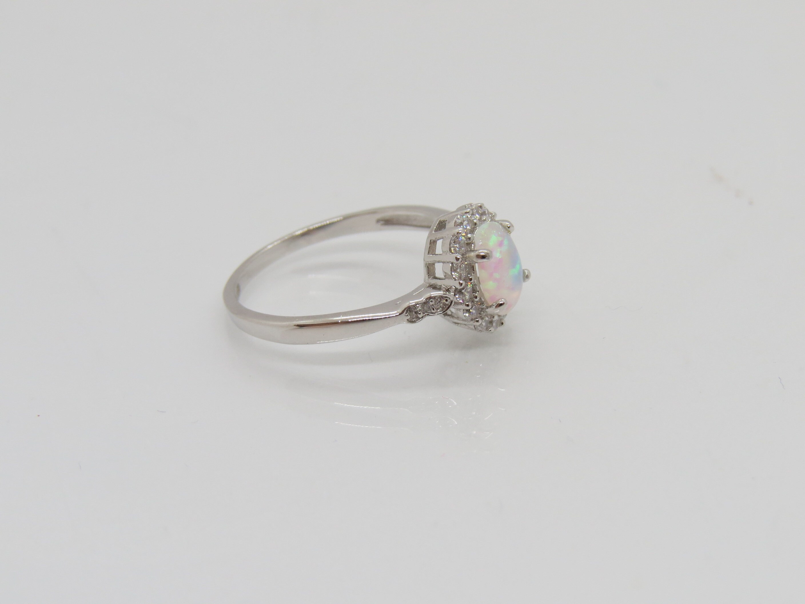 Vintage Sterling Silver White Opal & White Topaz Ring Size 7 | Etsy