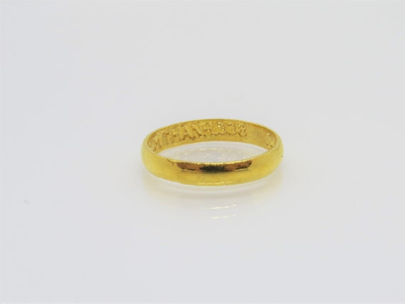 Vintage 24K 9999 Solid Gold Wedding Band Ring Size 8 - Gem