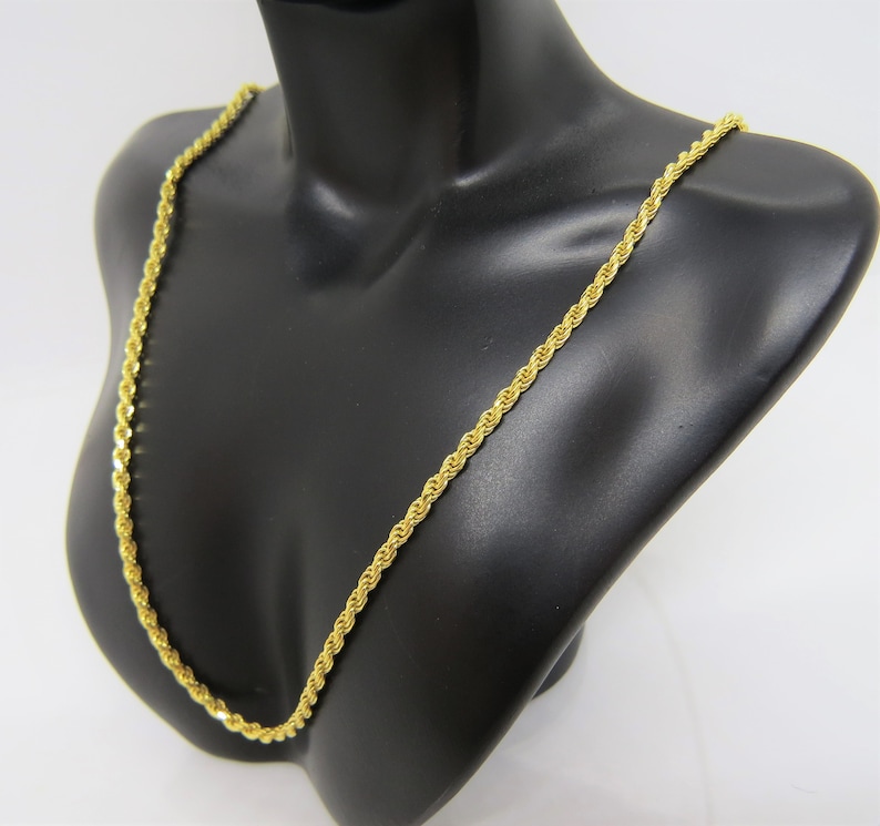 Vintage 14K Gold Plate Sterling Silver Rope Chain 20'' | Etsy