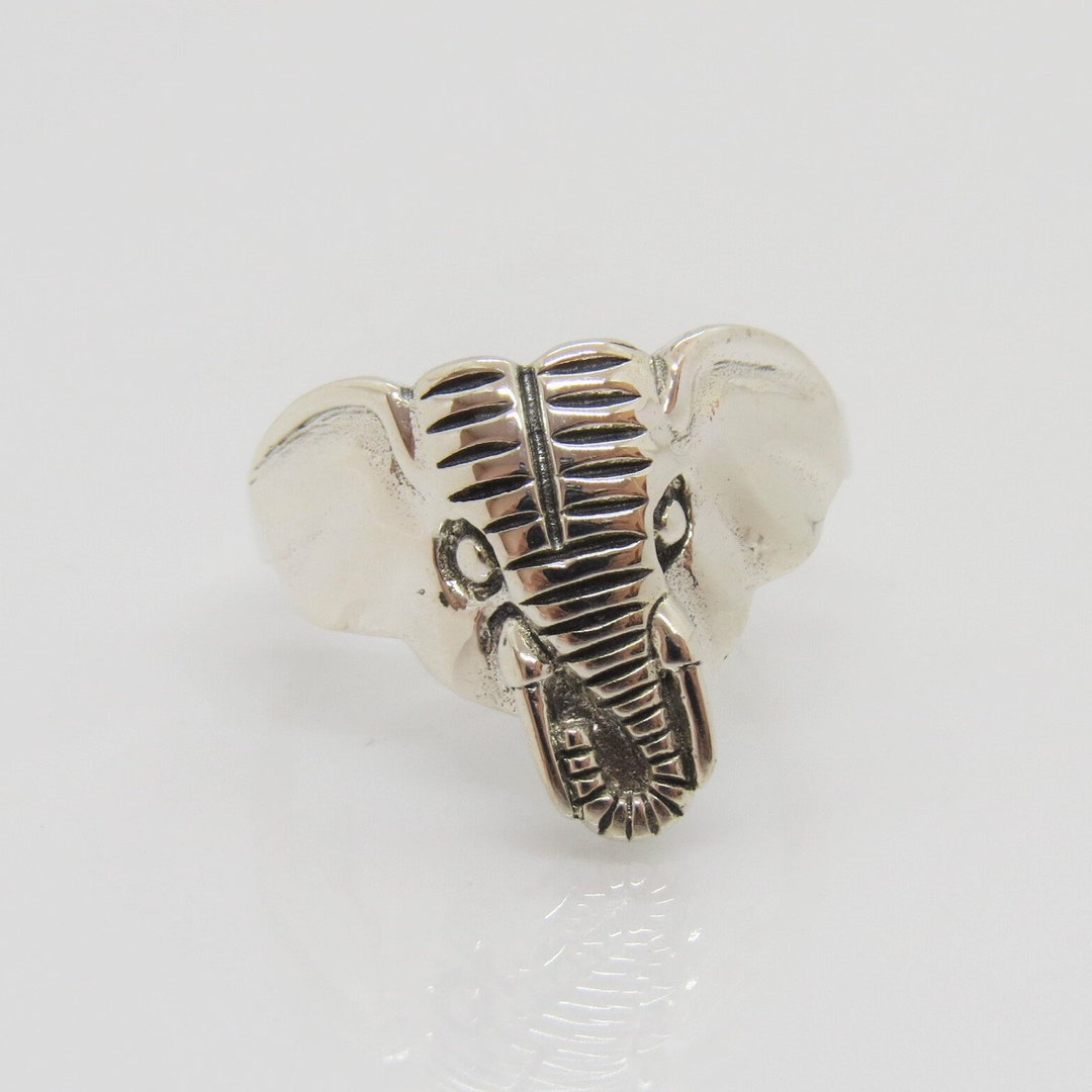 Vintage Sterling Silver Elephant Dome Ring Size 9 - Etsy