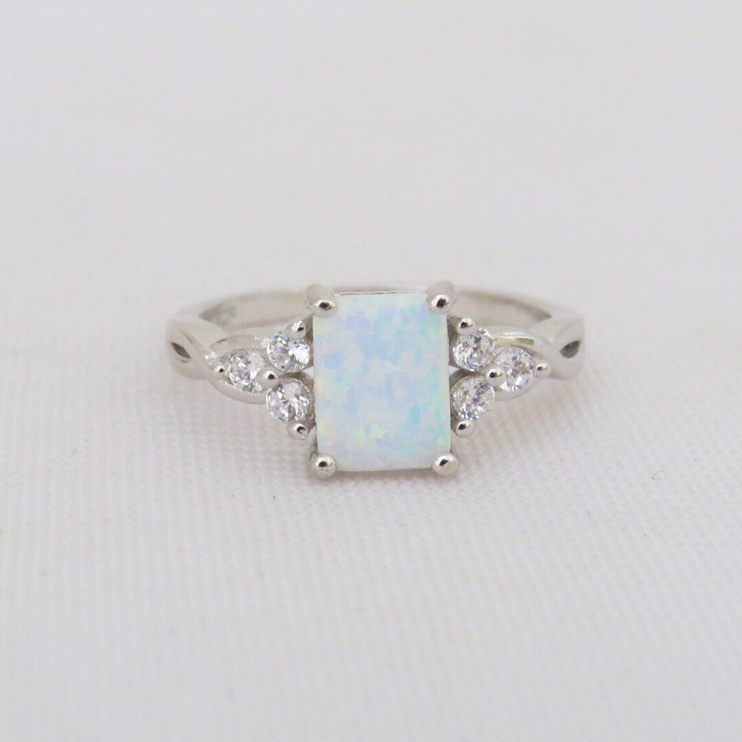 Vintage Sterling Silver White Opal & White Topaz Celtic Ring Size 7 - Etsy