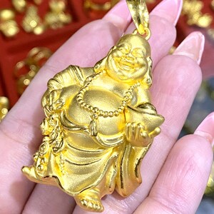 Vintage 24K 9999 Pure Gold Laughing Buddha, Happy Buddha Pendant. Phat ...