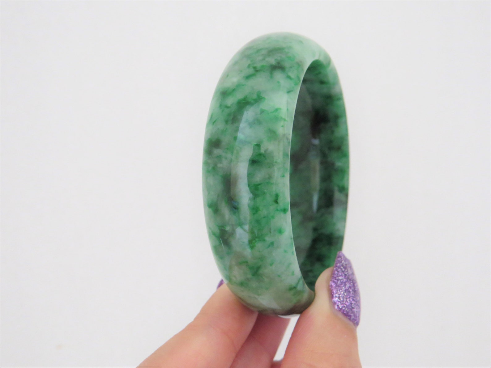Translucent Natural Floral Dark Green Jadeite Jade Vintage - Etsy