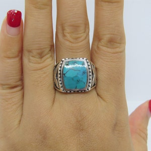 Vintage Sterling Silver Natural Turquoise Hummingbird Ring Size 12 - Etsy