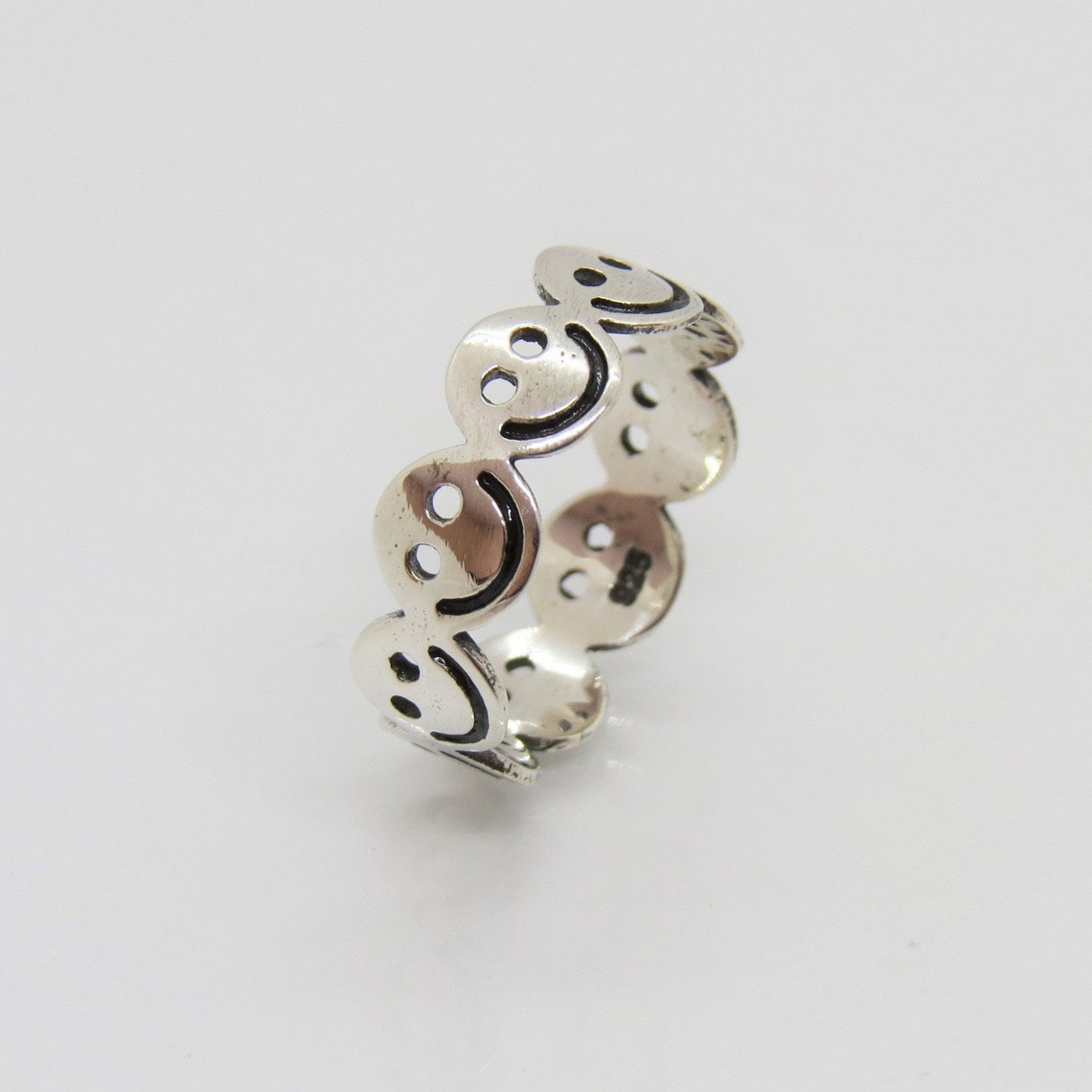 Sterling Silver Face Smiley Band Ring Size 7 - Etsy