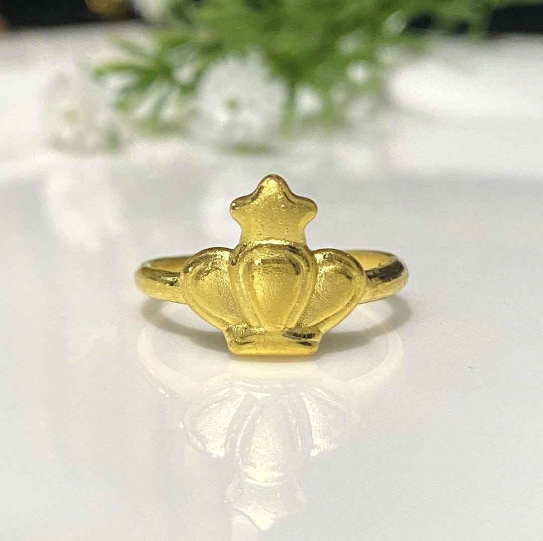 Vintage 24K 9999 Yellow Gold Claddagh Star Ring Size 7 - Etsy