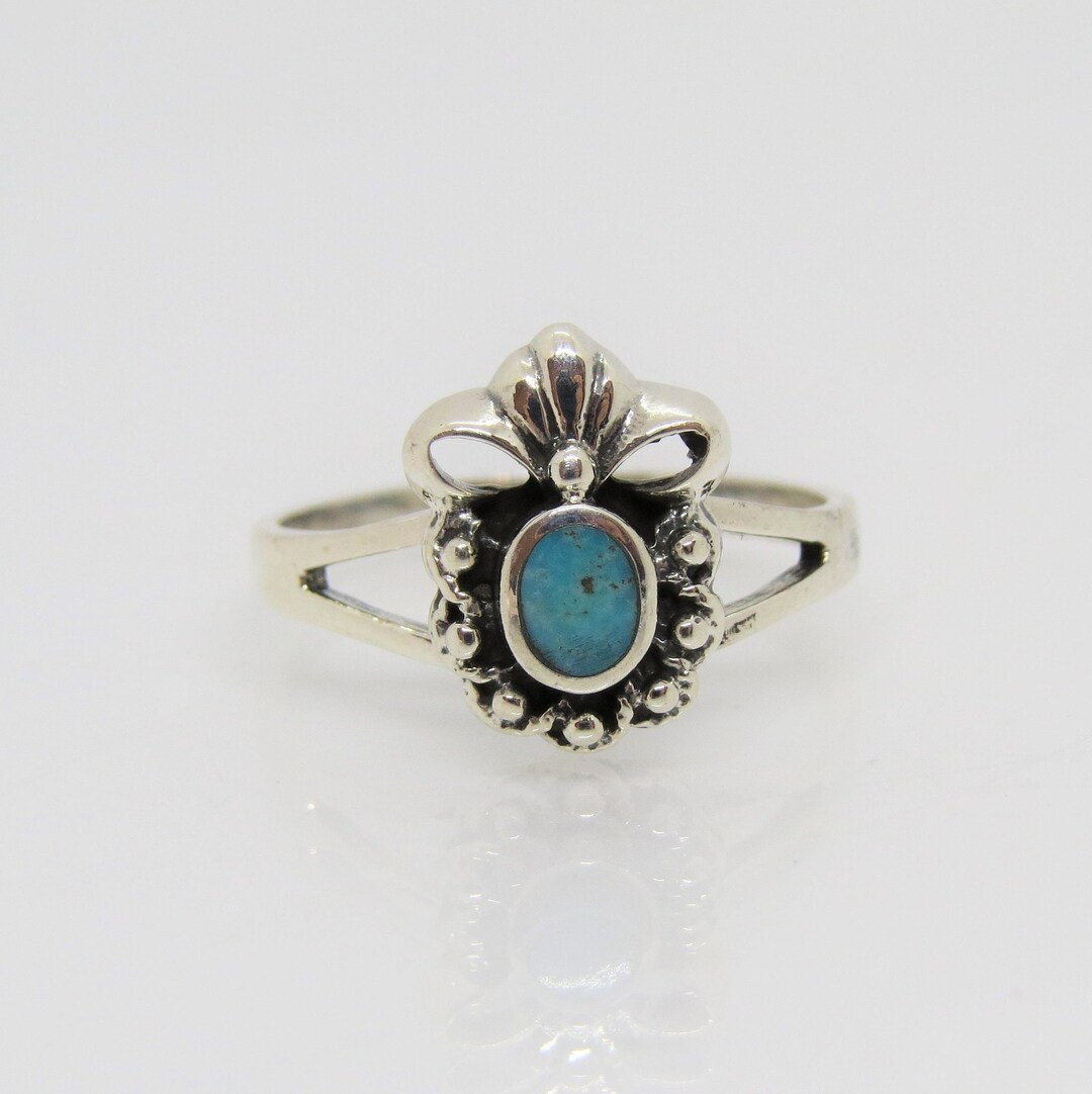 Vintage Sterling Silver Turquoise Owl Ring Size 6.75 - Etsy