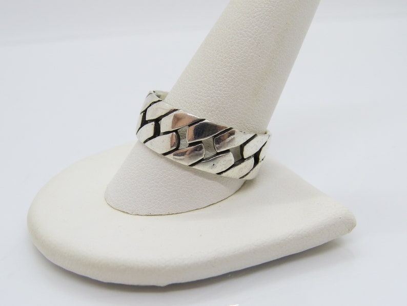 Vintage Sterling Silver Heavy Link Unisex Band Ring Size 12 | Etsy