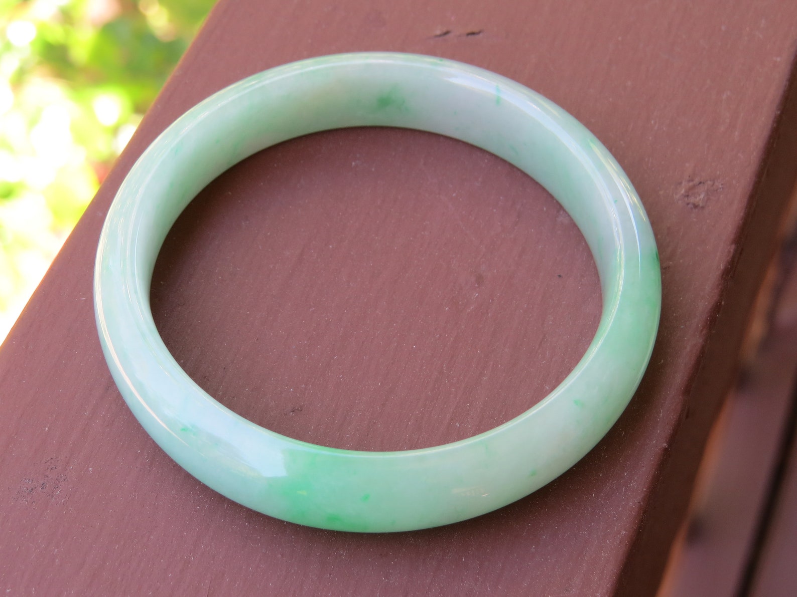 Vintage Translucent Natural Green Jadeite Jade Bangle Bracelet 59MM - Etsy