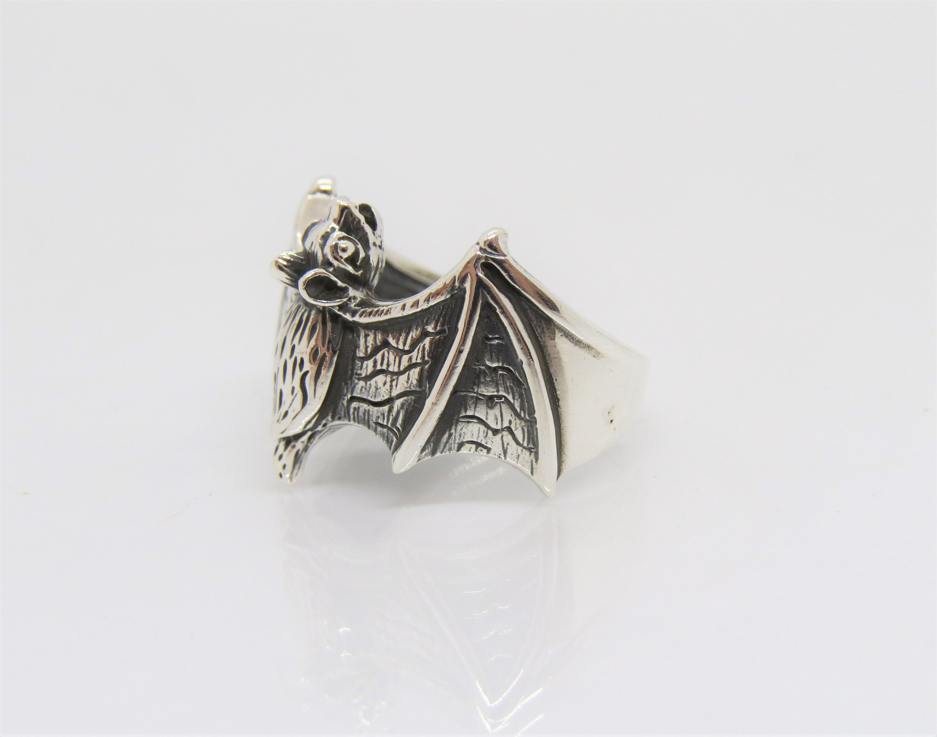 Vintage Sterling Silver Bat Unisex Ring Size 10 | Etsy