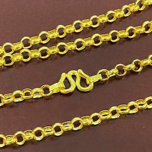 Vintage 23K 980 Solid Gold Rolo Chain Necklace 18'' - Etsy