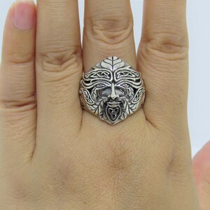 Vintage Sterling Silver Green Man Men's Ring Size 10 - Etsy