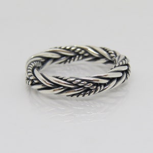 Sterling Silver Rope Braid Heavy Band Ring Size 12 - Etsy