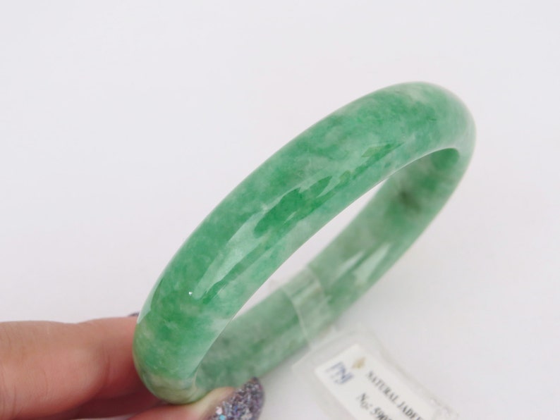 Translucent Natural Apple Green Jadeite Jade Vintage Wide - Etsy