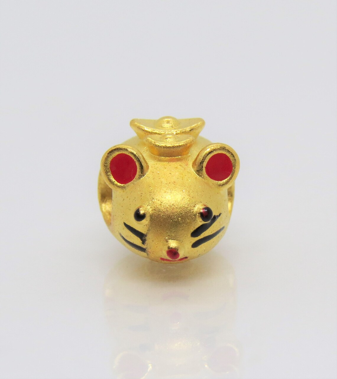 Vintage Pure 24K 9999 Gold Enamel Rat Mouse Charm Bead - Etsy