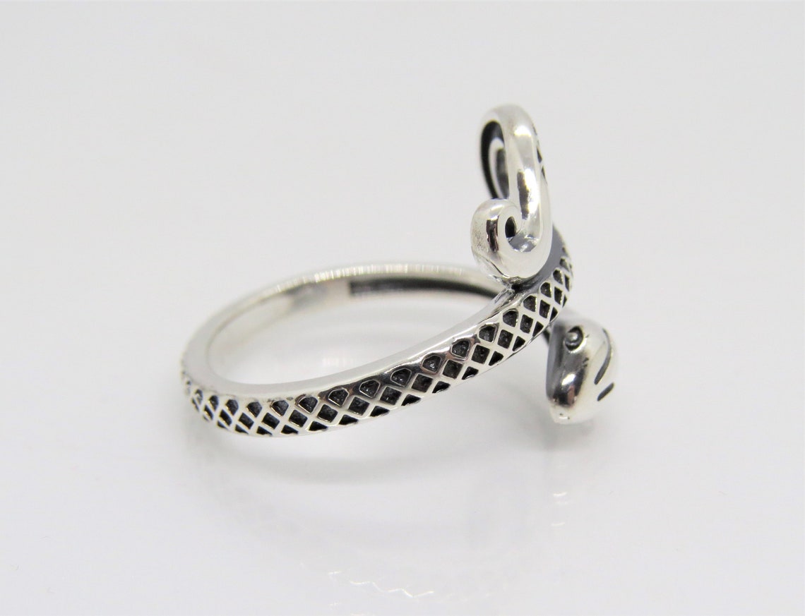 Vintage Sterling Silver Snake Ring Size 8 | Etsy