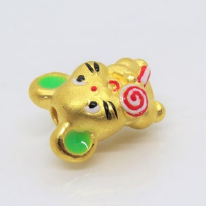 Vintage Pure 24K 9999 Gold Enamel Mouse Rat Charm Bead Pendant - Etsy