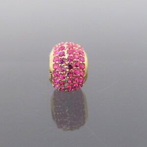 Vintage 18K Solid Yellow Gold Ruby Ball Slide Pendant - Etsy