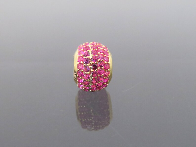 Vintage 18K Solid Yellow Gold Ruby Ball Slide Pendant - Etsy