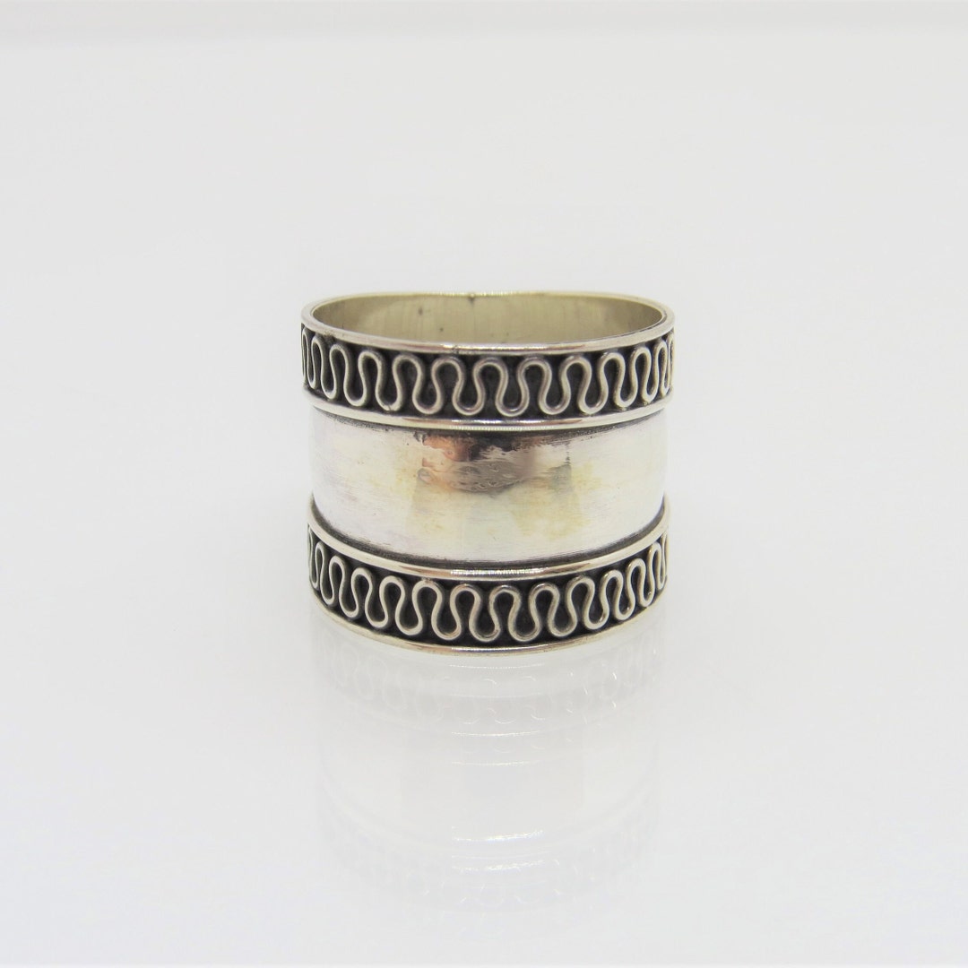 Sterling Silver Swirly Band Ring Size 9 - Etsy