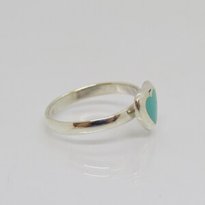 Vintage Sterling Silver Turquoise Heart Ring Size 6 - Etsy