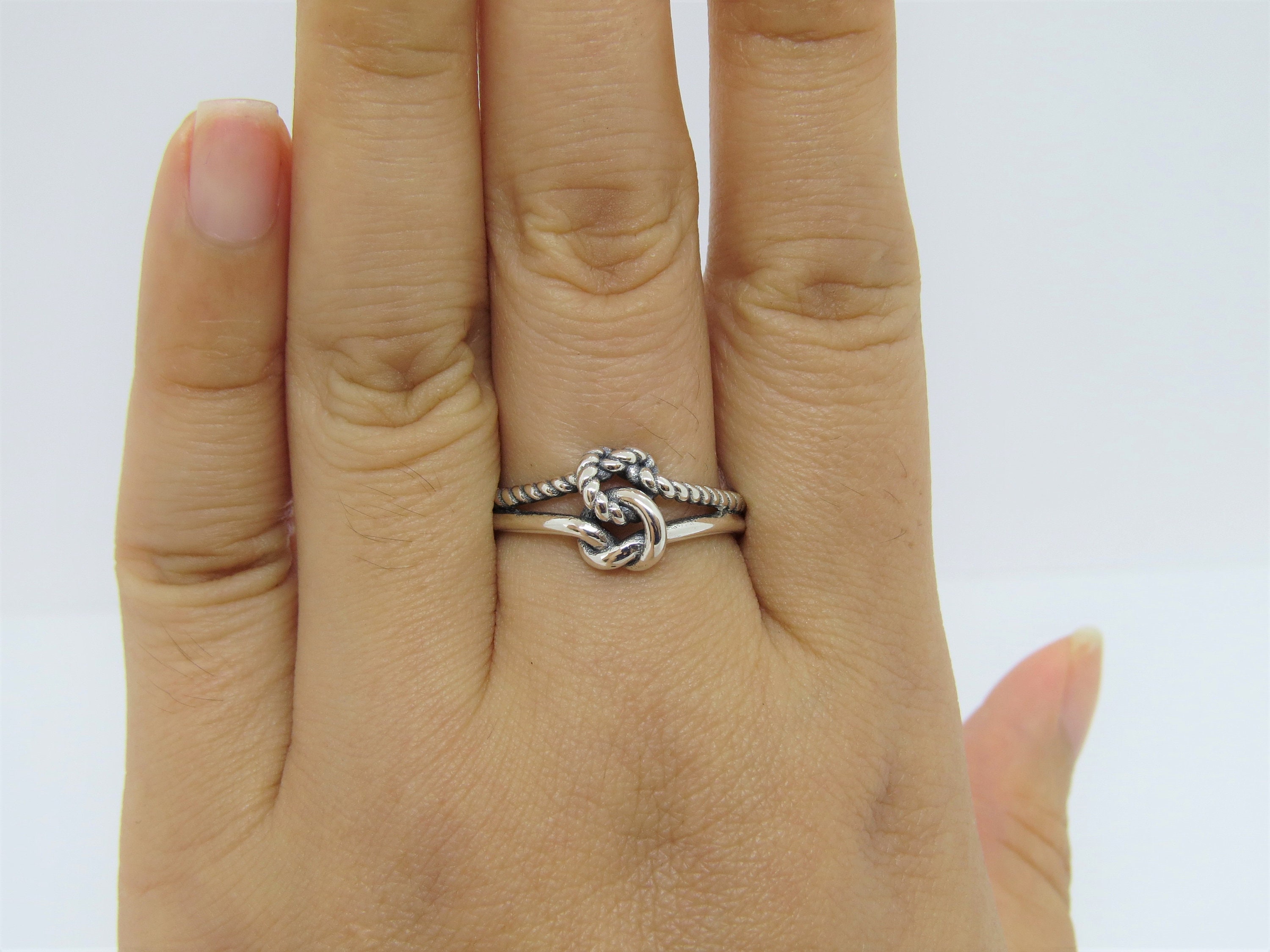 Vintage Sterling Silver Rope Knot Ring Size 9 | Etsy